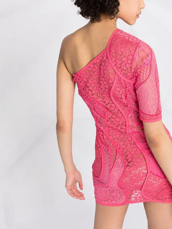 Stella McCartney One-shoulder Lace Mini Dress