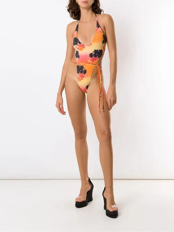 AMIR SLAMA Ilha De Hibiscus High-leg Swimsuit