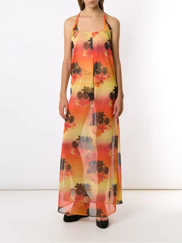 AMIR SLAMA Printed Maxi Dress