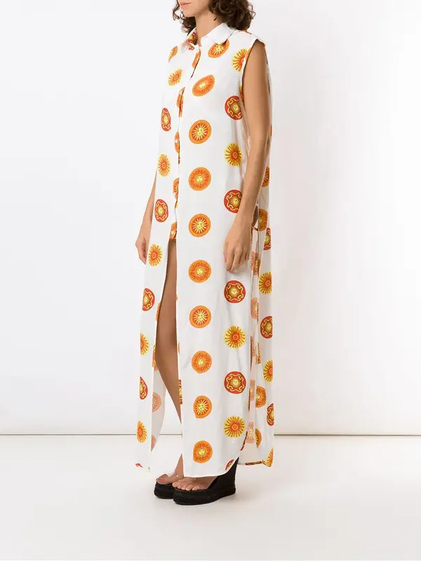 AMIR SLAMA Print Sol Long Beach Dress