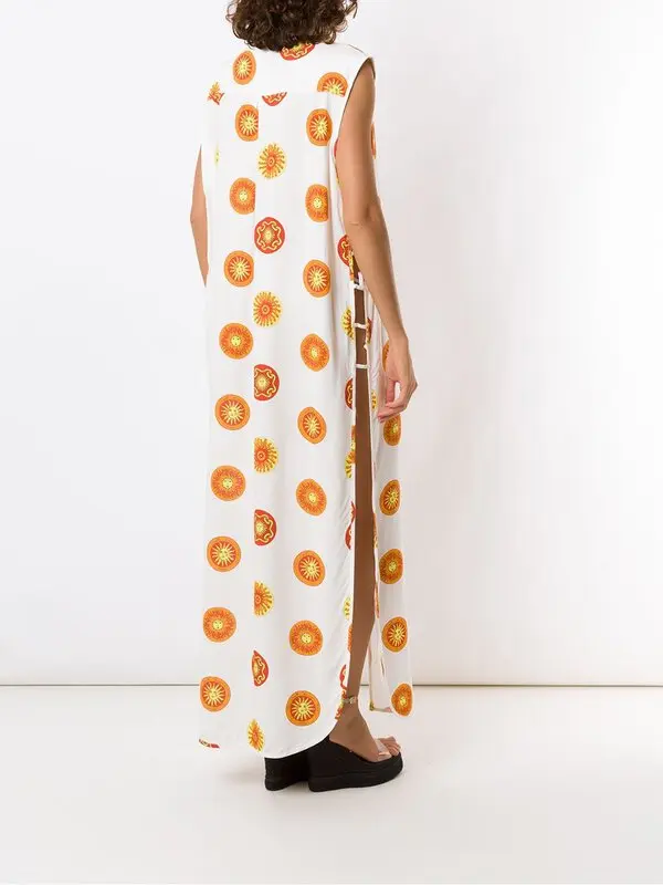 AMIR SLAMA Print Sol Long Beach Dress