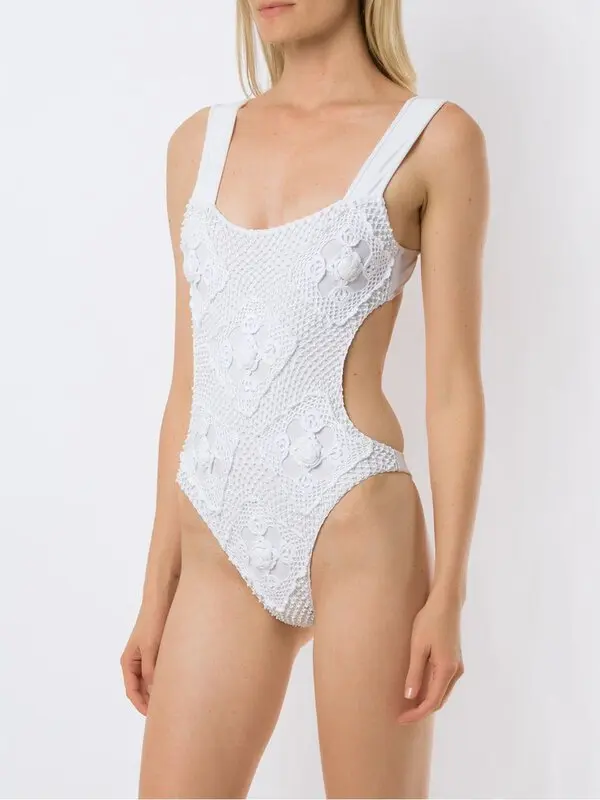 AMIR SLAMA Beading Cut-out One-piece