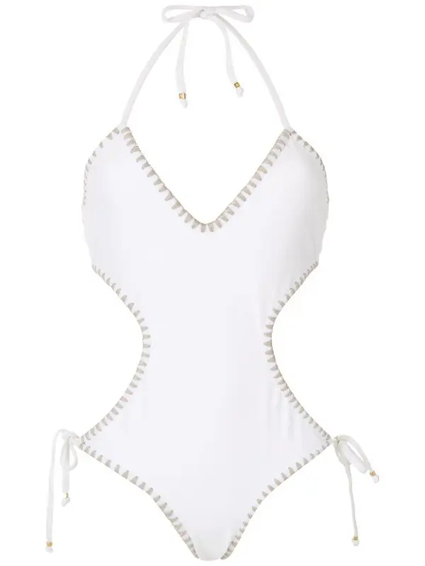 AMIR SLAMA Tie Cut-out One-piece - White