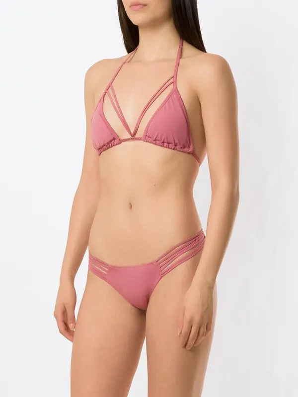 AMIR SLAMA Straps Triangle Bikini Set - Pink