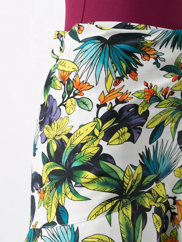 AMIR SLAMA Printed Wrap Mini Skirt - White