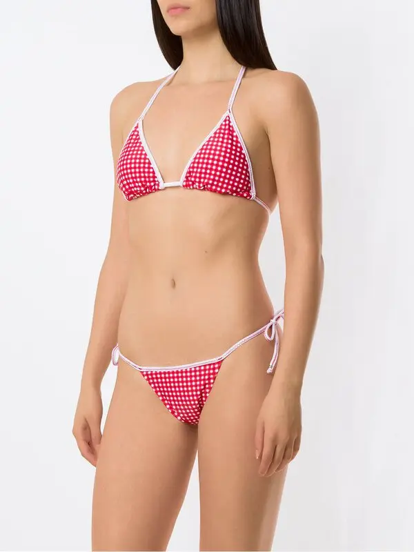 AMIR SLAMA Checkered Triangle Bikini Set