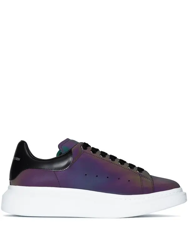 Alexander Mcqueen Iridescent Oversized Low-Top Sneakers In  display picture 3