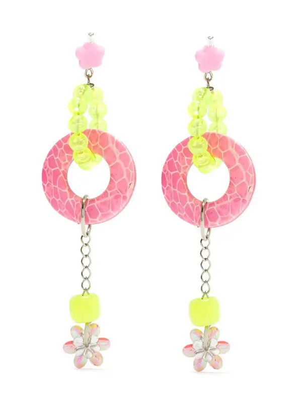 AMIR SLAMA BIJOUX Amir Slama Charms Hoop Earrings - Pink
