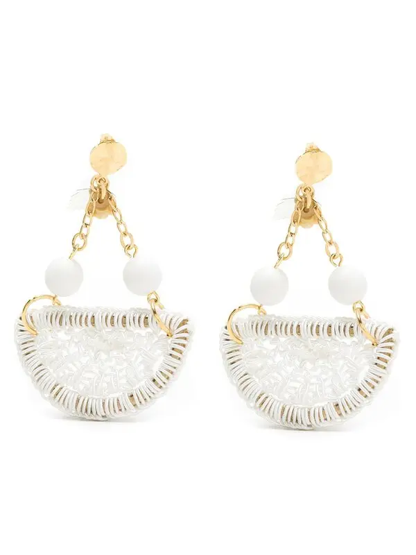AMIR SLAMA BIJOUX Amir Slama Crochet Earrings - White