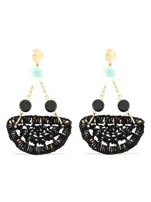 AMIR SLAMA Crochet Earrings - Black