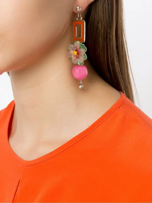 AMIR SLAMA Flor Asymmetric Drop Earrings