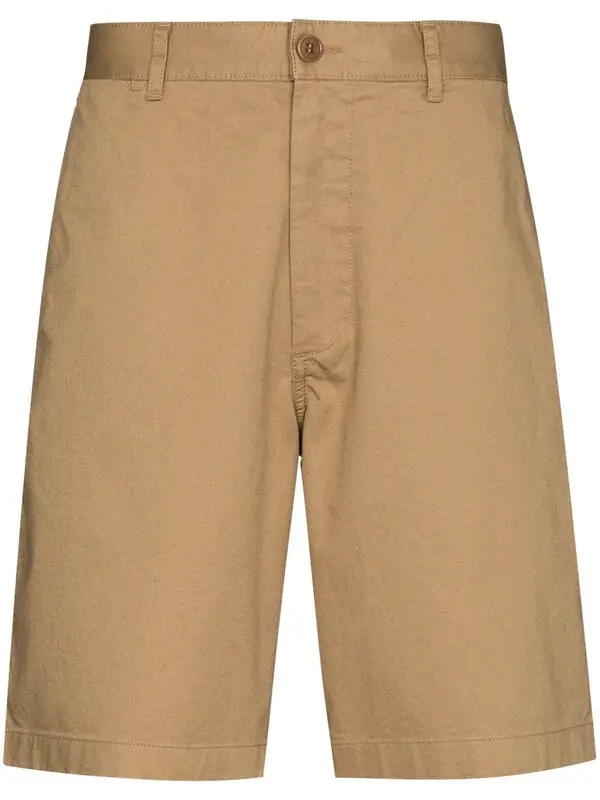 Wood Wood Mid-rise Bermuda Shorts - Neutrals