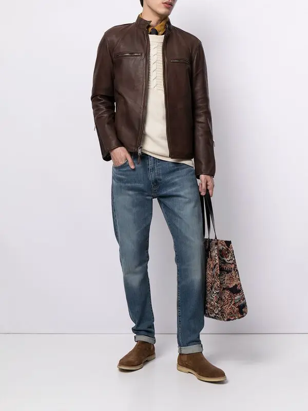 Ralph Lauren Lambskin Café Racer Jacket