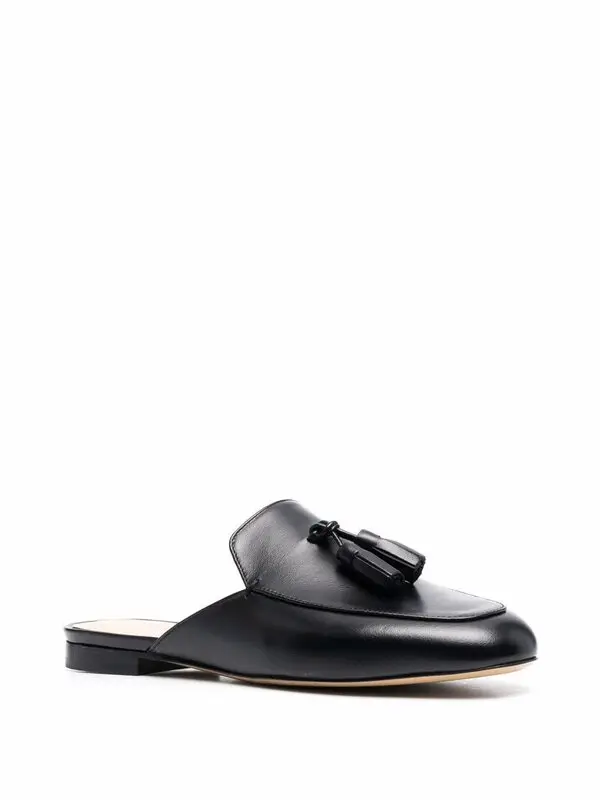 SCAROSSO Giorgina Tassel Detail Mules - Black