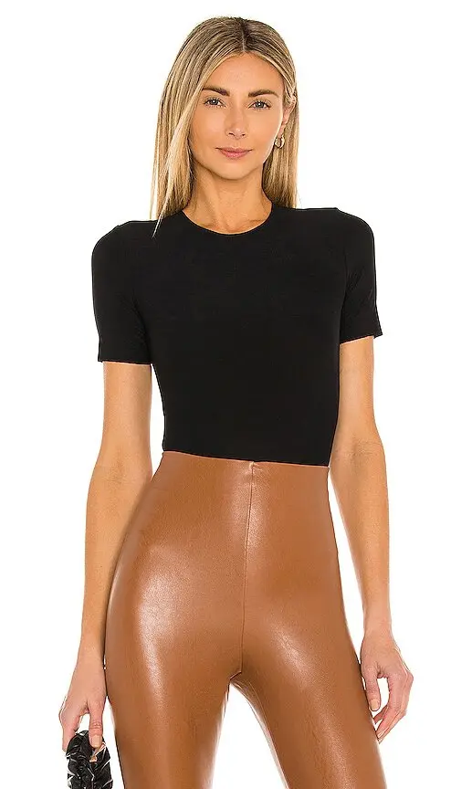Commando Butter Short Sleeve Bodysuit - Black