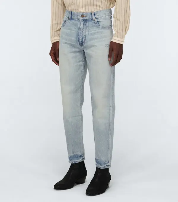 Saint Laurent Carrot-Fit Jeans - Blue | Editorialist