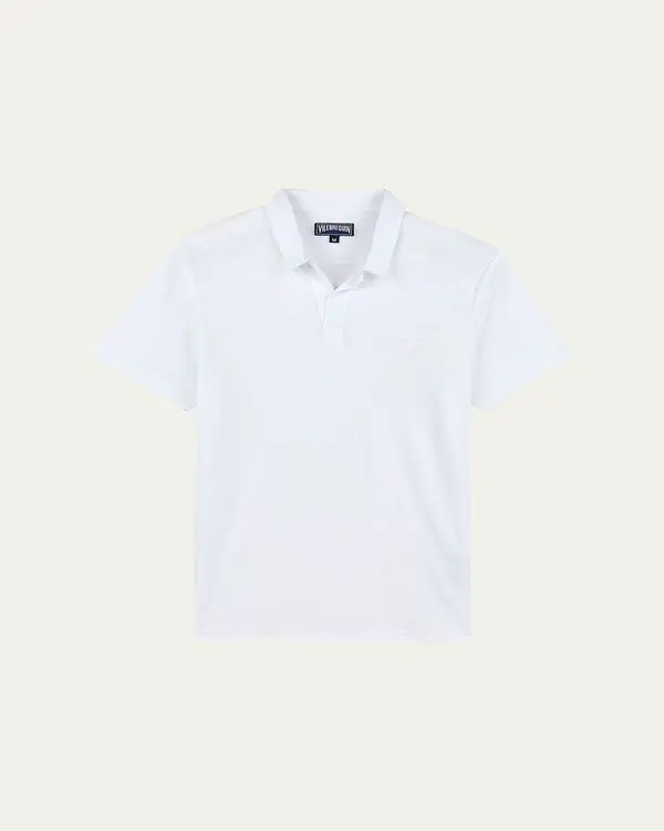 Vilebrequin Pyramid Linen Polo Shirt - White