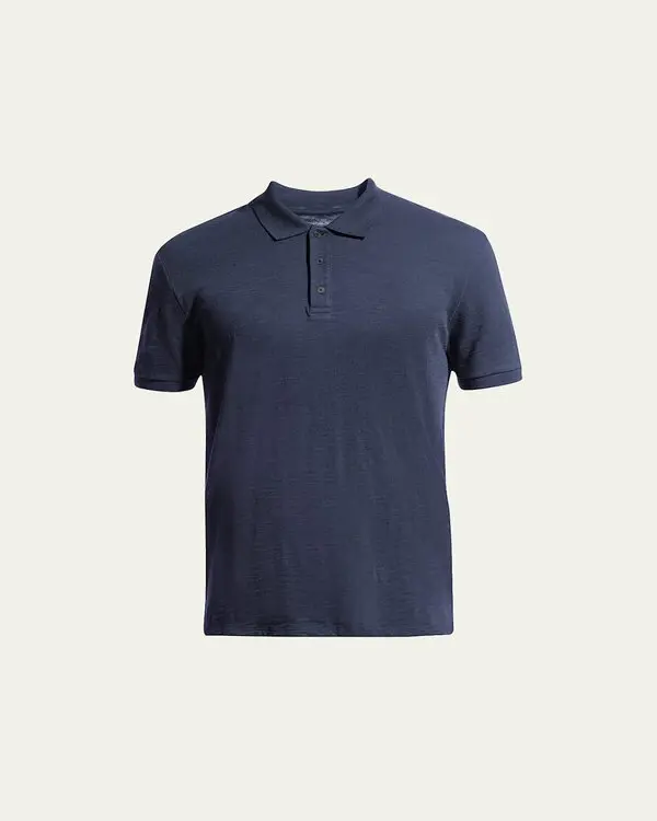 Vince Classic Slub Cotton Polo Shirt - Coastal