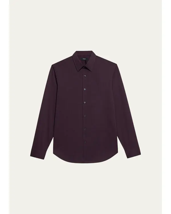 Theory Sylvain Shirt In Structure Knit - Deep Eggpl