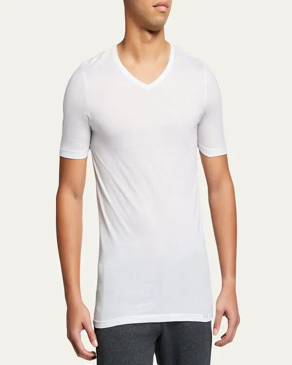 Hanro Ultralight Cotton V-neck T-shirt - White