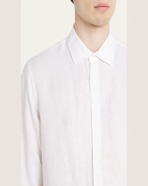 Orlebar Brown Giles Linen Sport Shirt - White