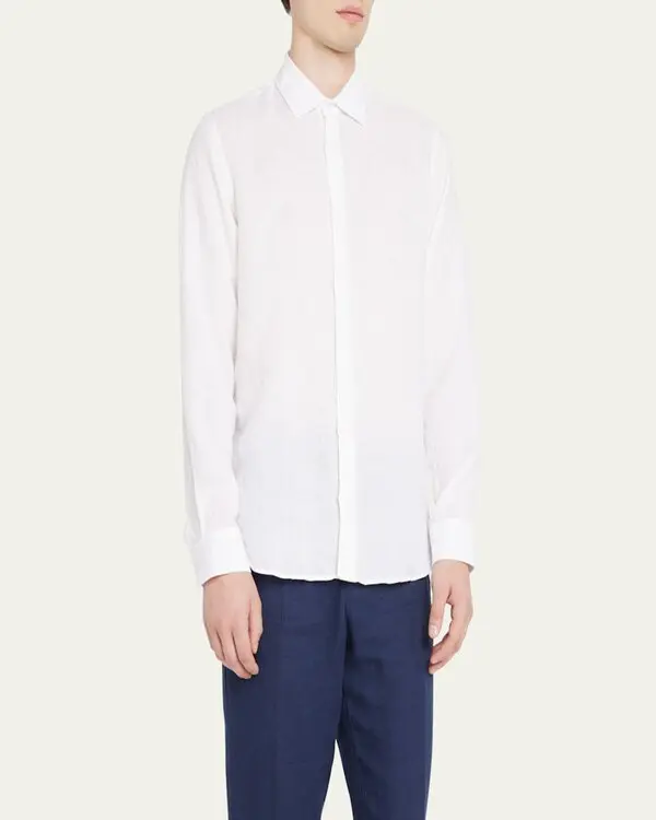 Orlebar Brown Giles Linen Sport Shirt - White