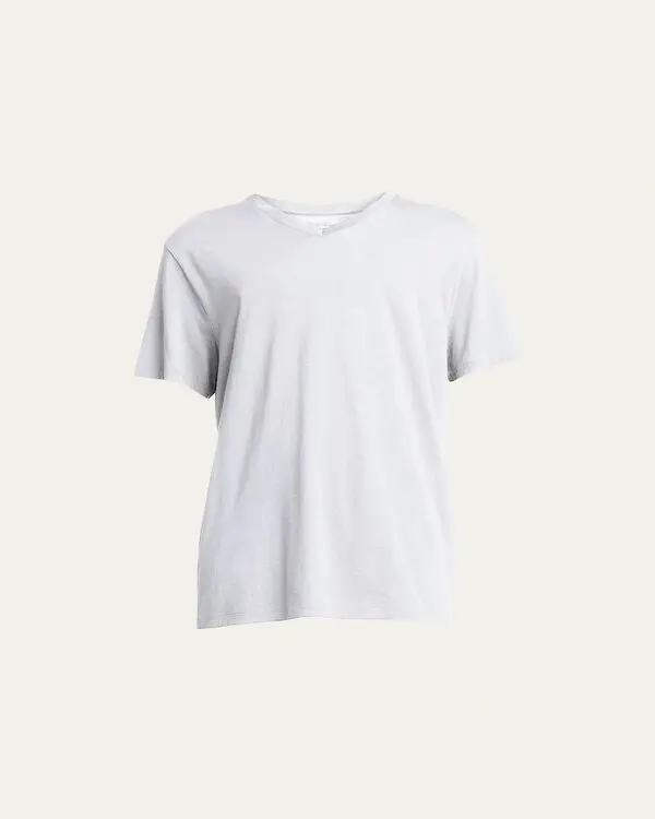 Vince Short-sleeve V-neck Jersey T-shirt, Gray - Optic White