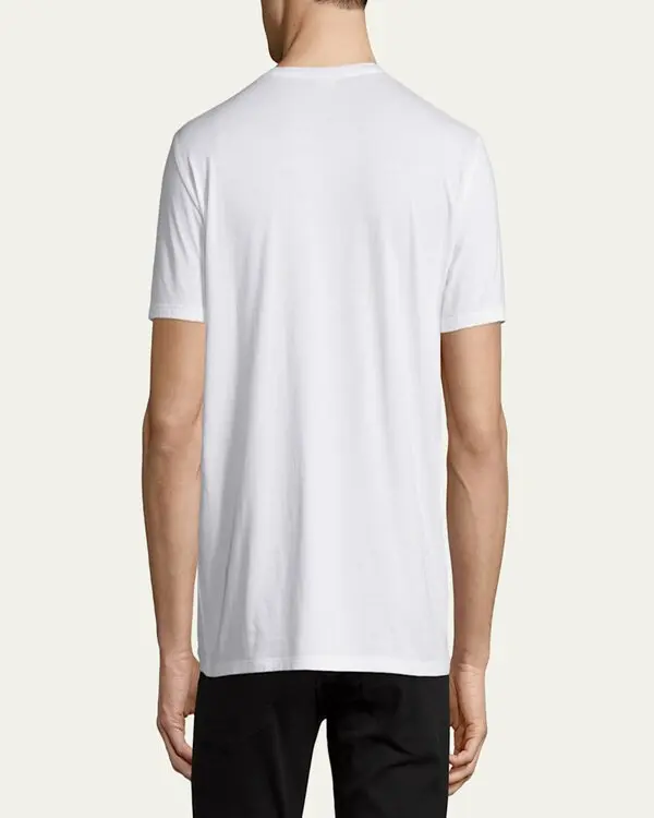 Vince Short-sleeve V-neck Jersey T-shirt, Gray - Optic White