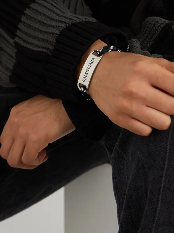 Balenciaga Silver-plated And Cord Bracelet
