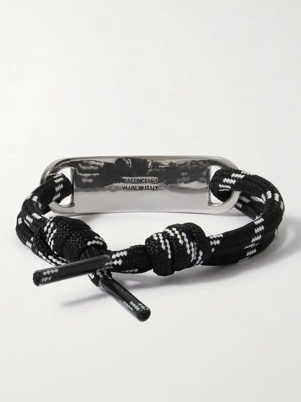 Balenciaga Silver-plated And Cord Bracelet