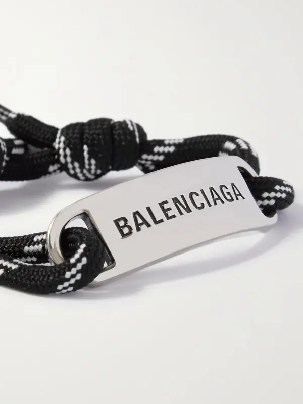 Balenciaga Silver-plated And Cord Bracelet