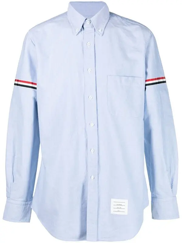 Thom Browne Grosgrain Armband Oxford Shirt - Blue