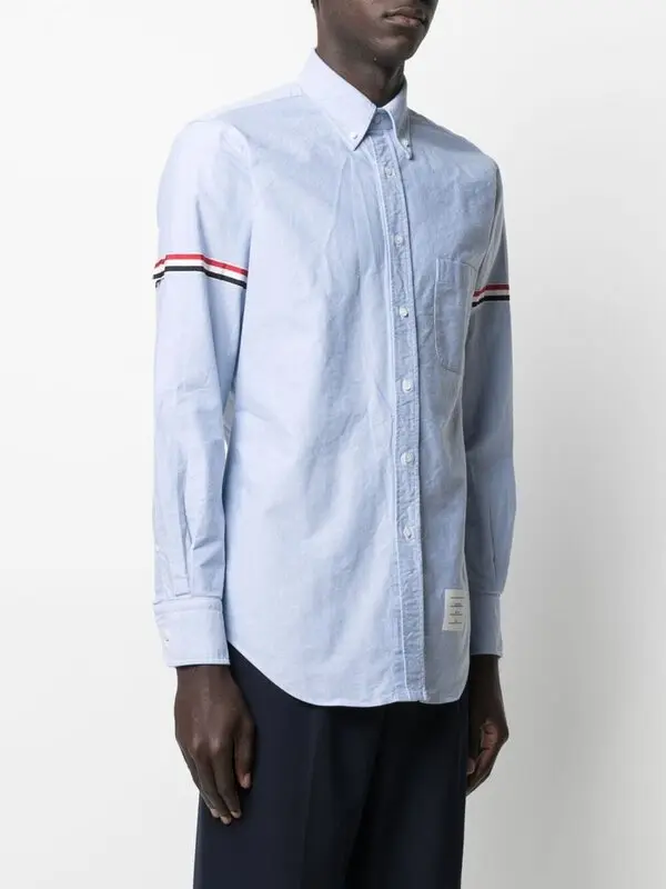 Thom Browne Grosgrain Armband Oxford Shirt - Blue