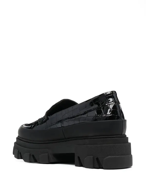 GANNI Belly Croc 50mm Loafers