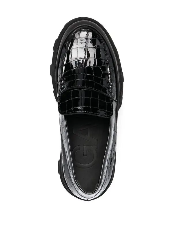 GANNI Belly Croc 50mm Loafers