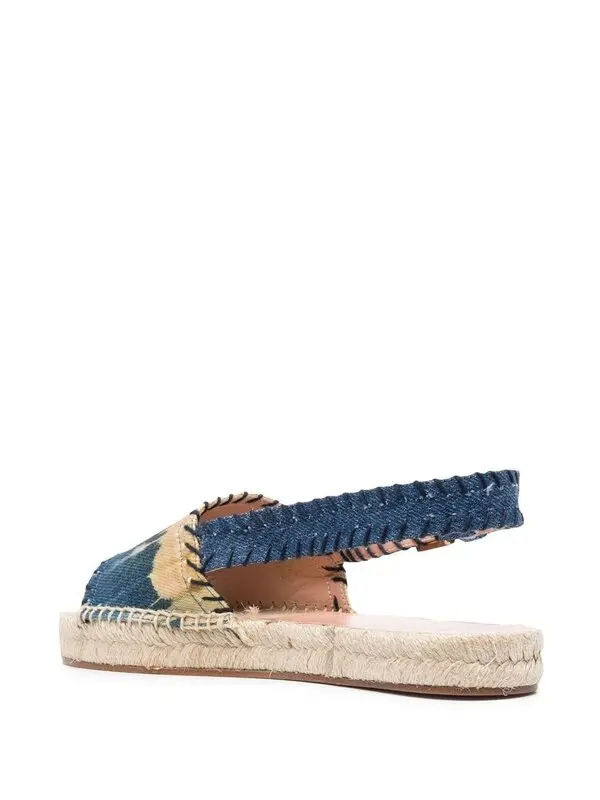 Alberta Ferretti Open-toe Denim Espadrilles