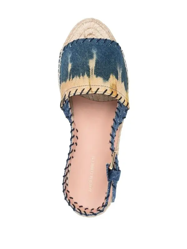 Alberta Ferretti Open-toe Denim Espadrilles