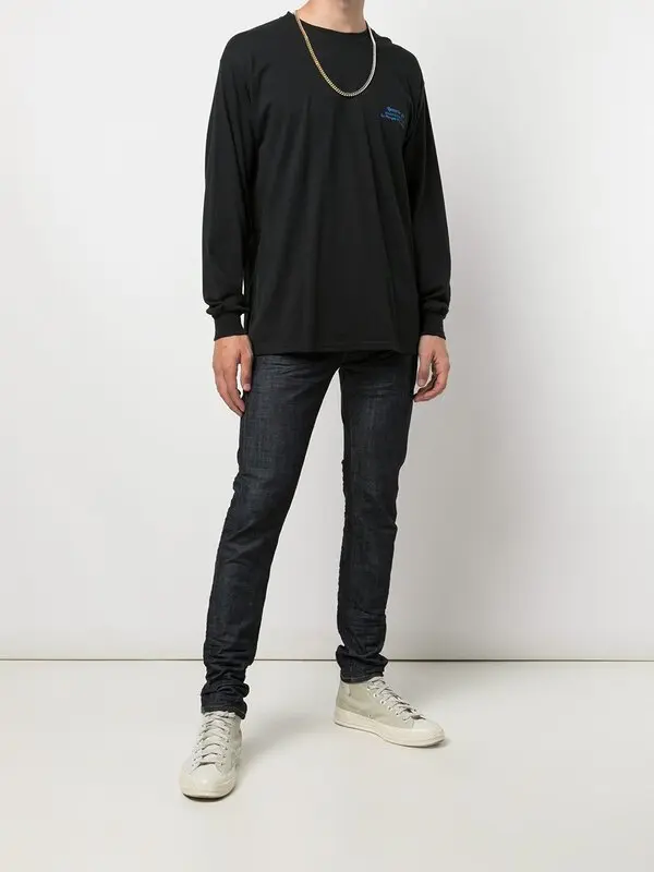 PURPLE BRAND Mid-rise Tapered Jeans - Black