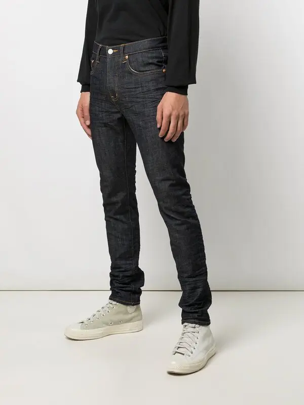PURPLE BRAND Mid-rise Tapered Jeans - Black