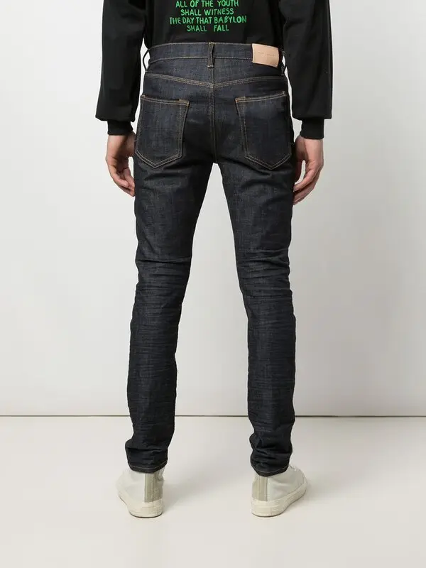PURPLE BRAND Mid-rise Tapered Jeans - Black