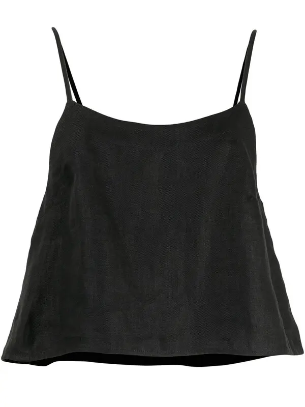 Bondi Born Flared Cropped Slip Top - Black