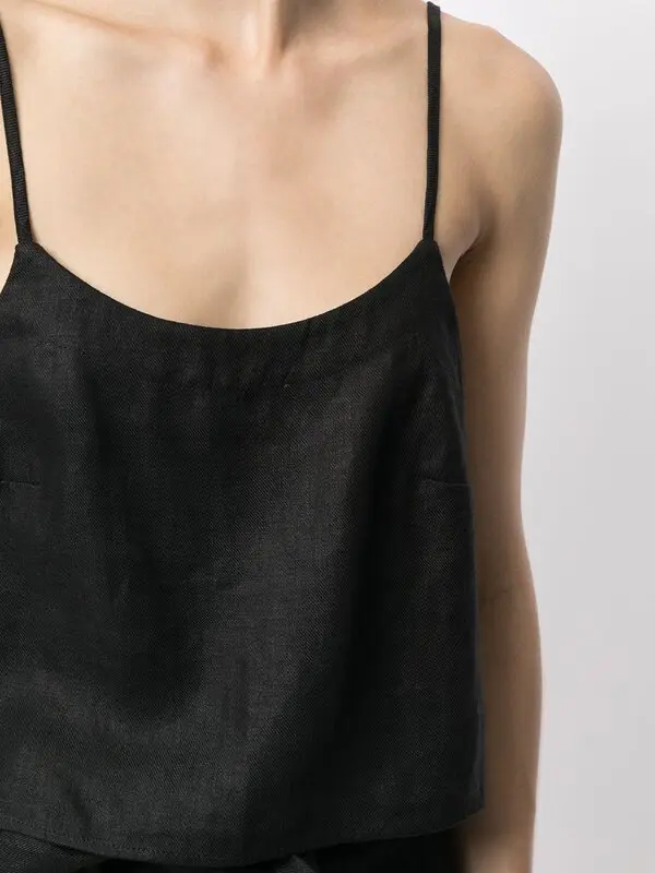 Bondi Born Flared Cropped Slip Top - Black