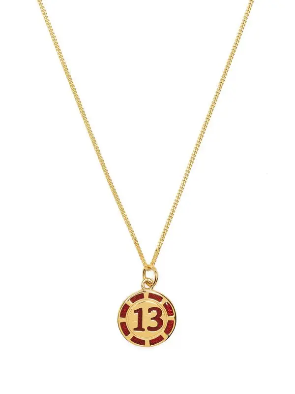 TRUE ROCKS Vegas 13 Poker Chip Pendant Necklace - Gold