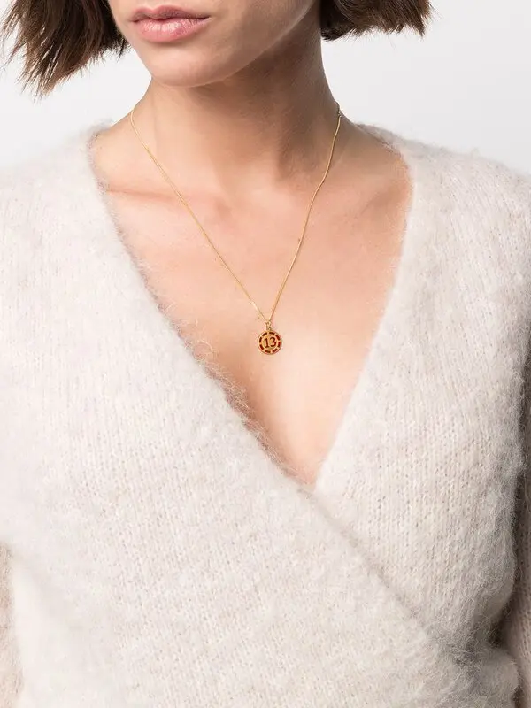 TRUE ROCKS Vegas 13 Poker Chip Pendant Necklace - Gold