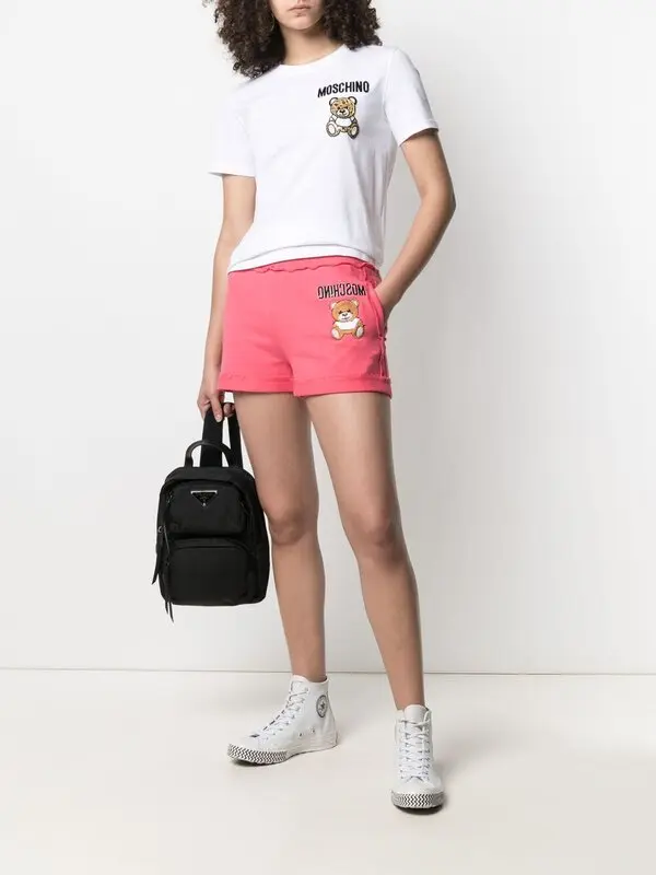 Moschino Logo-embroidered Jersey Shorts