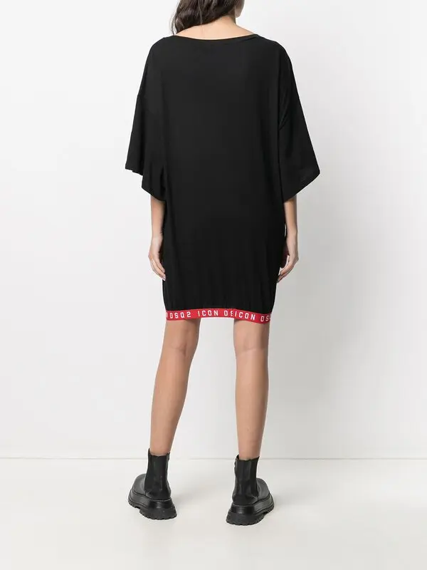 Dsquared2 Logo Trim Maxi T-shirt Dress - Black