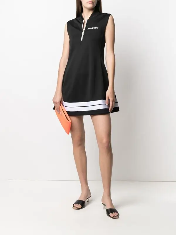 Palm Angels Logo Print Flared Mini Dress