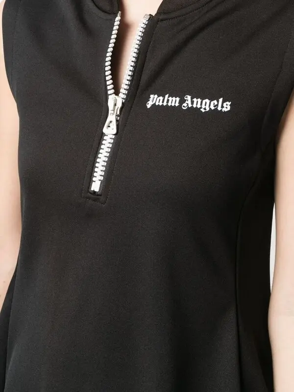 Palm Angels Logo Print Flared Mini Dress