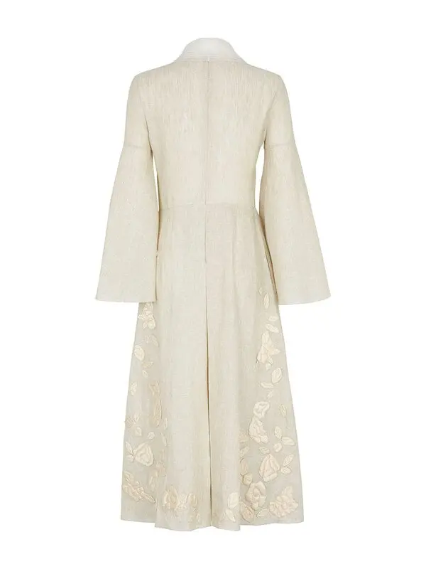 knee length dresses for ladies 1970s Futuristic Linen Dress main image 0