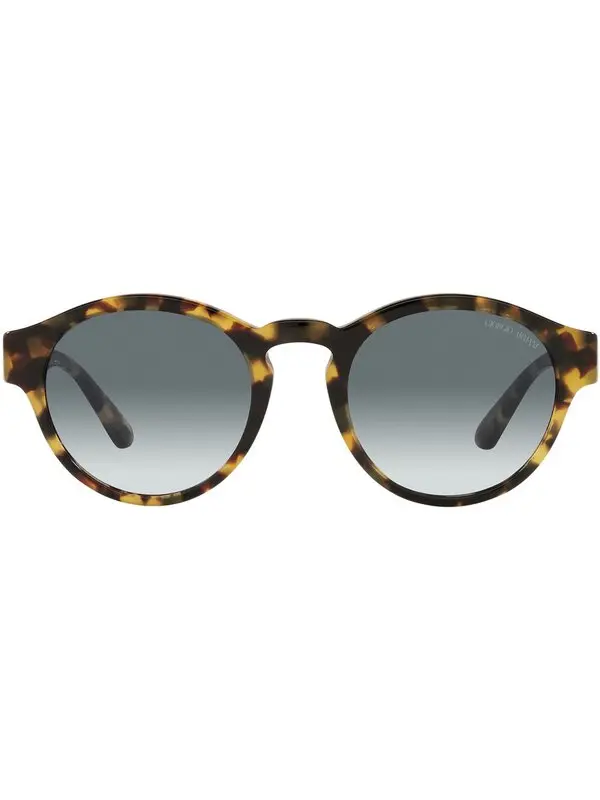 Giorgio Armani Tortoiseshell-effect Round-frame Sunglasses - Brown